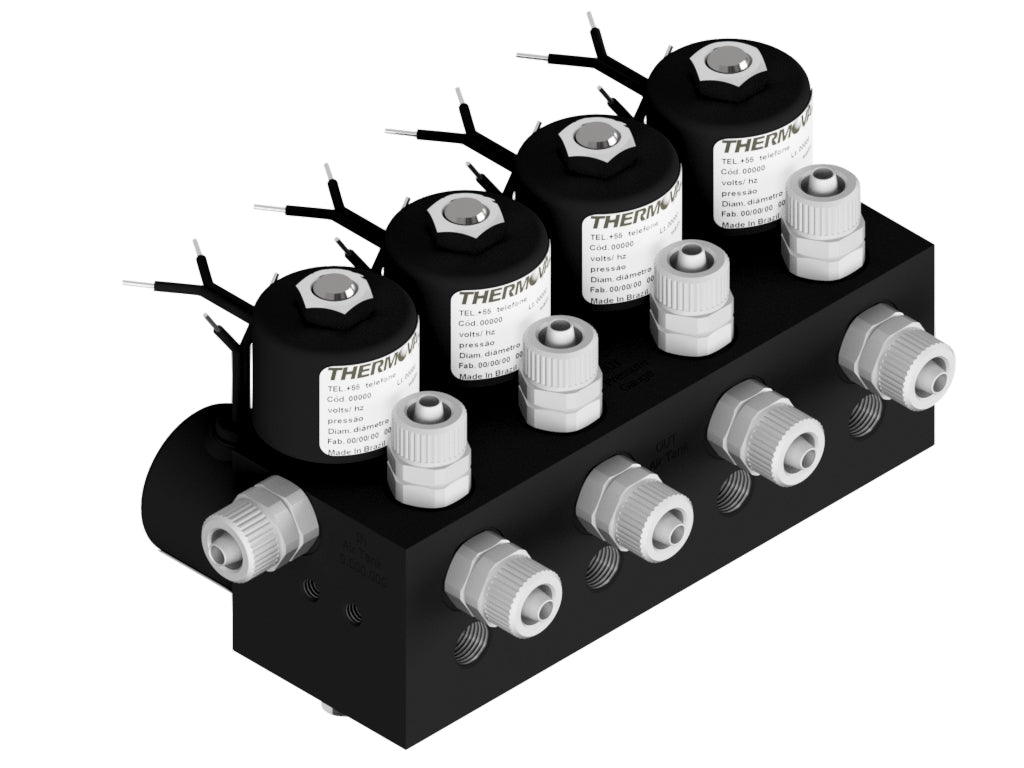 2-way Air Valve Block Normally Closed 12VDC (Fittings included ...